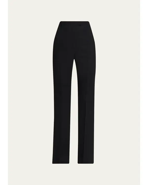 Alexander McQueen High-rise Straight-leg Wool Trousers - Black
