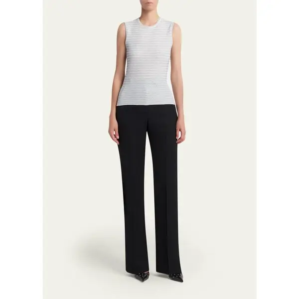 Alexander McQueen High-rise Straight-leg Wool Trousers - Black