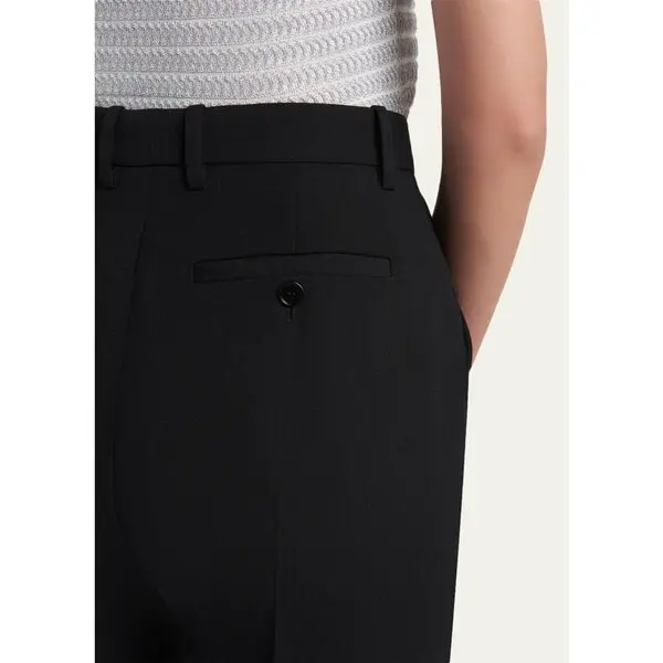 Alexander McQueen High-rise Straight-leg Wool Trousers - Black