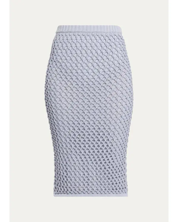 DIOTIMA Spice Crystal Crochet Knit Midi Skirt