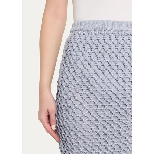 DIOTIMA Spice Crystal Crochet Knit Midi Skirt