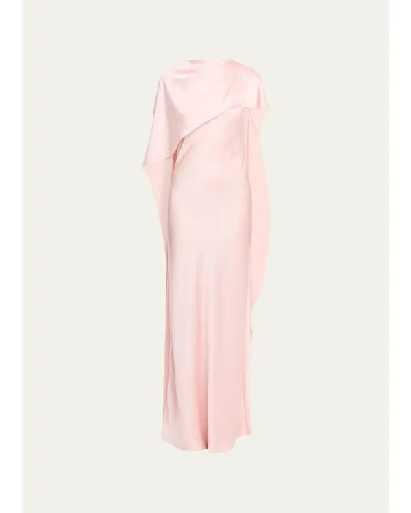Simkhai Izel Satin Cape Dress