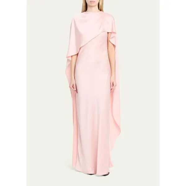 Simkhai Izel Satin Cape Dress