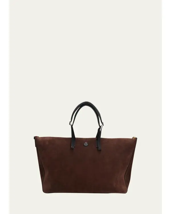 Moncler Carlo Suede Leather-trim Weekender Duffel Bag