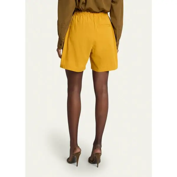 Saint Laurent Side-stripe Cotton Pull-on Shorts - Curry/noir