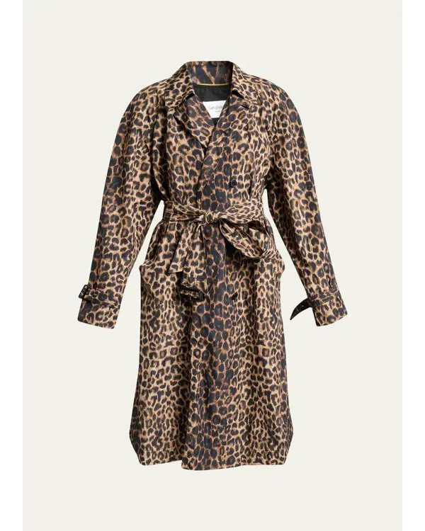 Saint Laurent Print Nylon Trench Coat