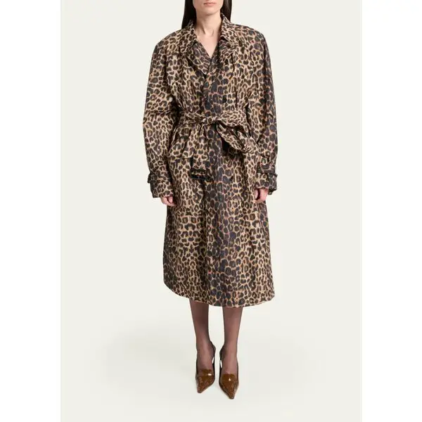 Saint Laurent Print Nylon Trench Coat