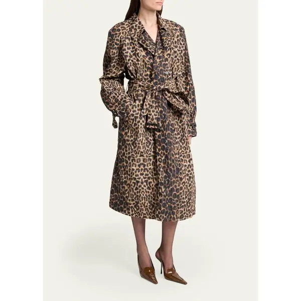 Saint Laurent Print Nylon Trench Coat