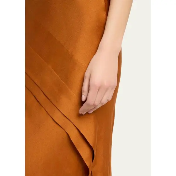 Saint Laurent Sleeveless Draped Silk Tank Dress