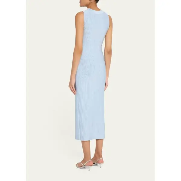 Adam Lippes Eliza Sleeveless Button-front Rib Midi Dress