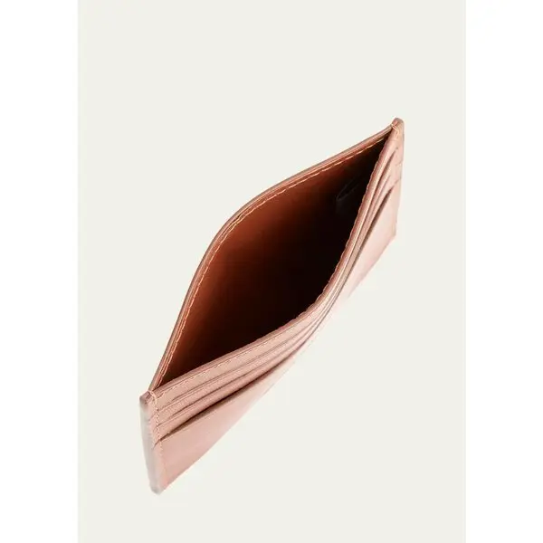 ROYCE NEW YORK Personalized Leather Rfid Blocking Minimalist Card Case - Tan