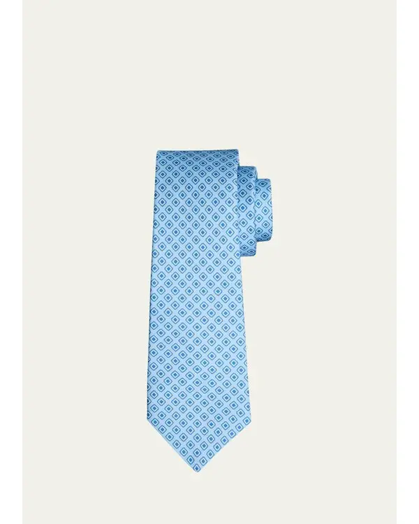 Kiton Square Silk Sevenfold Tie - Blue