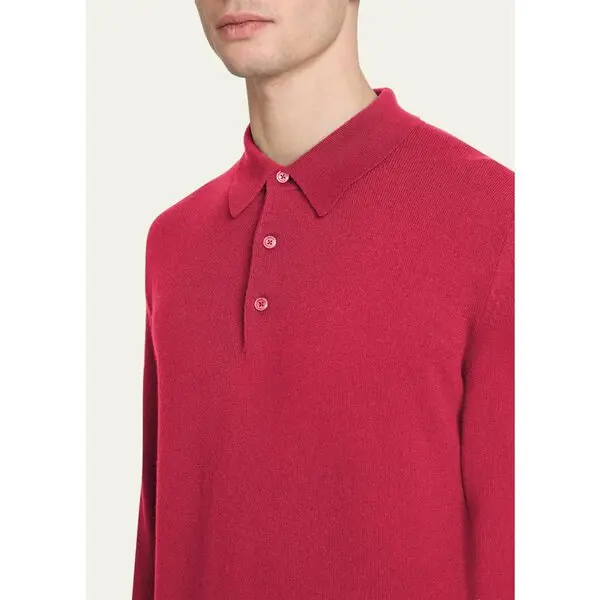 Kiton Vicuna Wool And Cashmere Polo Sweater - Ruby