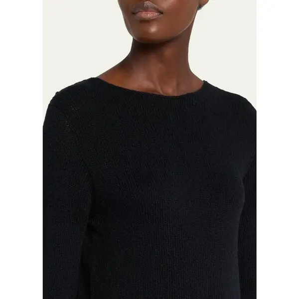 THE ROW Omiko Cotton-linen Knit Long-sleeve Top