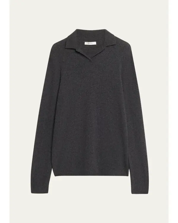 THE ROW Oashi Cashmere Knit Polo Top