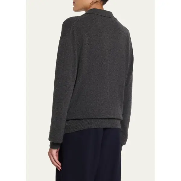 THE ROW Oashi Cashmere Knit Polo Top