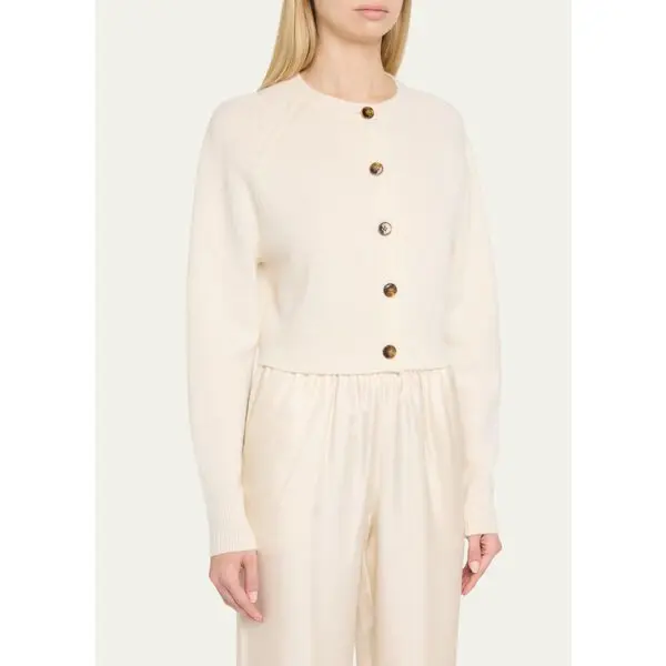 Loulou De Saison Heike Cashmere Crop Cardigan - Ivory