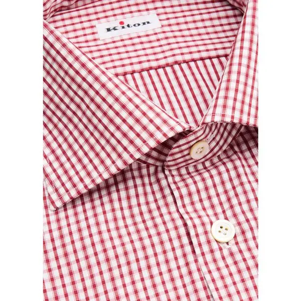 Kiton Cotton Micro-check Dress Shirt