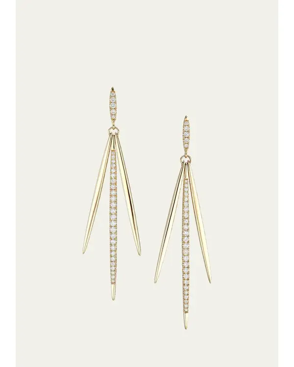 SYDNEY EVAN 14k Diamond Needle Drop Statet Earrings - Multi