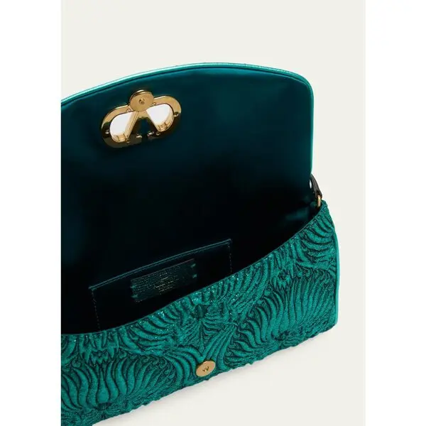 Valentino Garavani Devain Metallic Jacquard Top-handle Bag