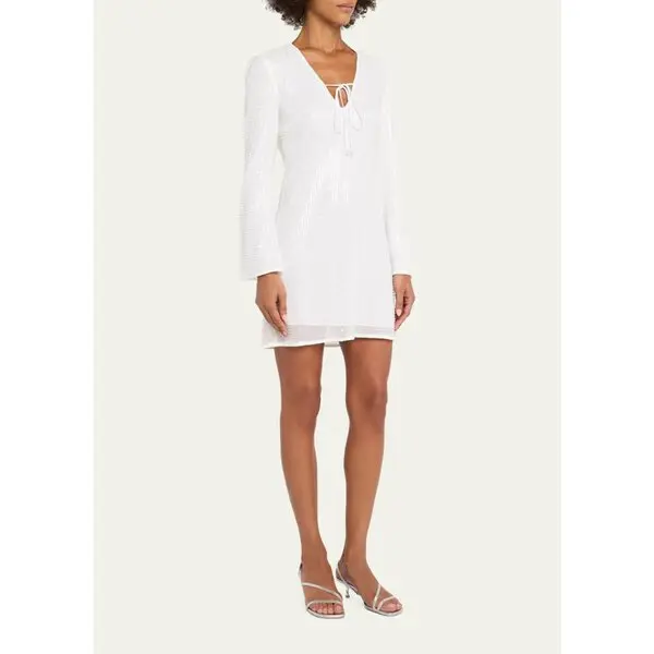 TOCCIN Raine Sequined Flared-sleeve Mini Dress Coverup
