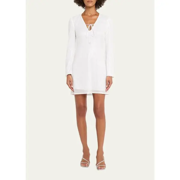 TOCCIN Raine Sequined Flared-sleeve Mini Dress Coverup