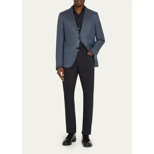 Zegna Wool And Cotton Chevron Single-breasted Sport Coat