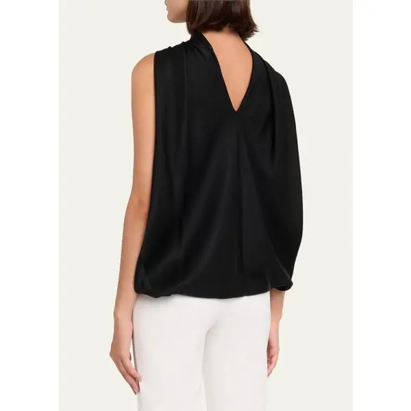 Simkhai Bella Sleeveless Satin Cape Top