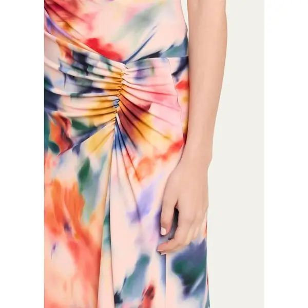 Simkhai Acacia Draped Jersey Midi Dress - Daisy Multi