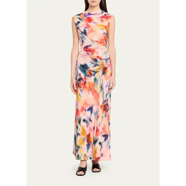 Simkhai Acacia Draped Jersey Midi Dress - Daisy Multi