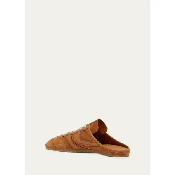 Dries Van Noten Suede & Leather Sneaker-style Slippers - Cognac