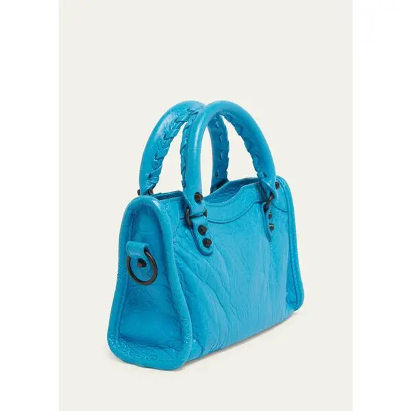 Balenciaga Le City Nano Leather Top-handle Bag - Bleu