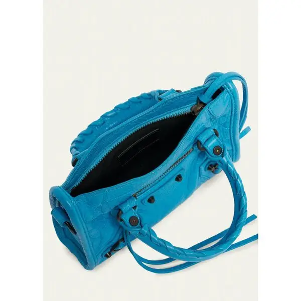 Balenciaga Le City Nano Leather Top-handle Bag - Bleu