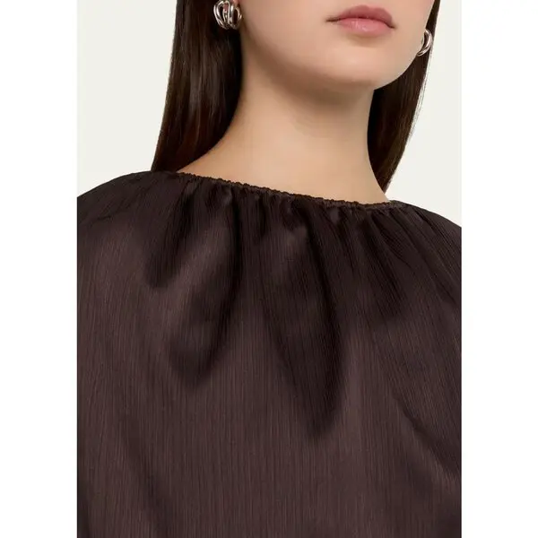 Vince Plissé Satin Cape Top