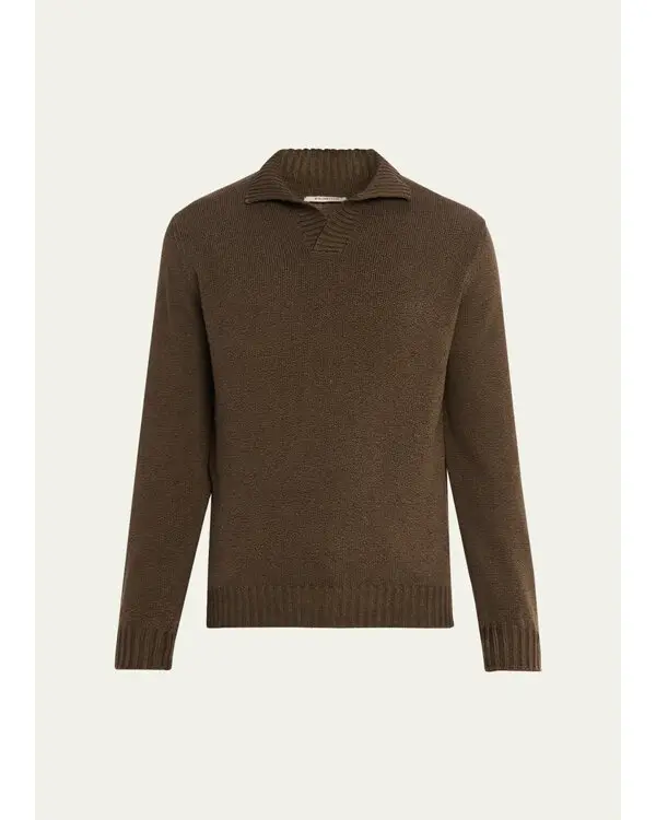Fioroni Cotton Johnny Collar Polo Sweater