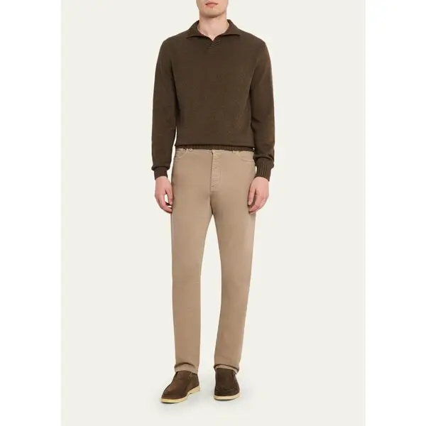 Fioroni Cotton Johnny Collar Polo Sweater