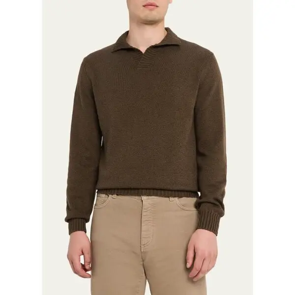 Fioroni Cotton Johnny Collar Polo Sweater
