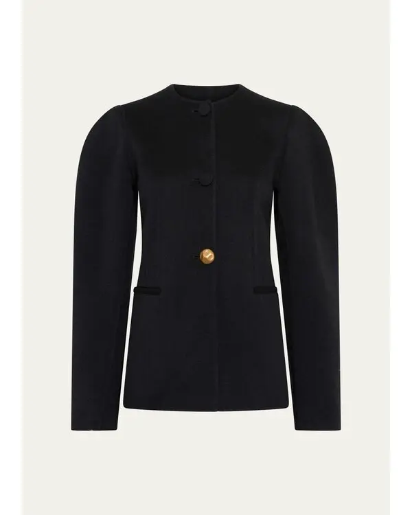 Gabriela Hearst Daelan Cashmere Single-breasted Collarless Jacket