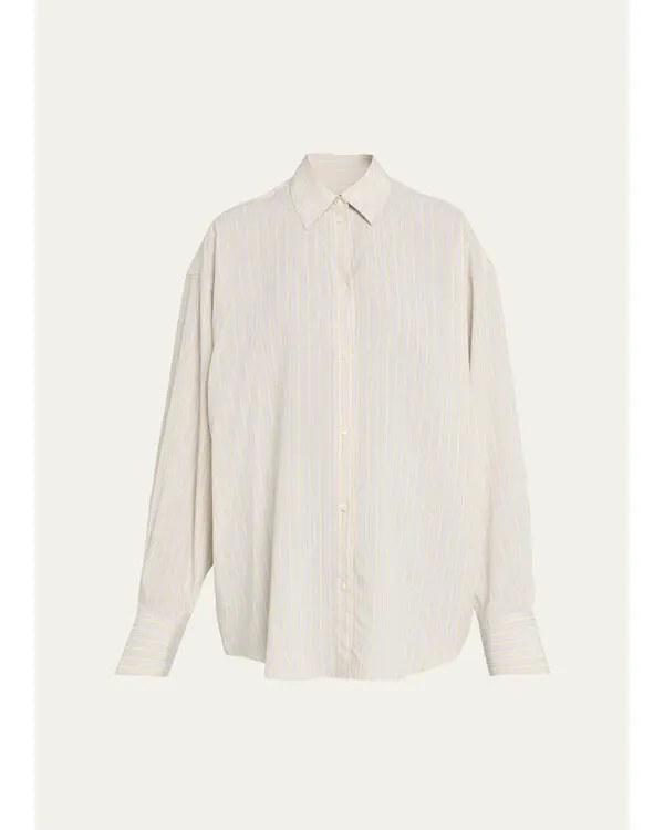 TOTEME Striped Oversized Button-down Shirt - Yellow/sky