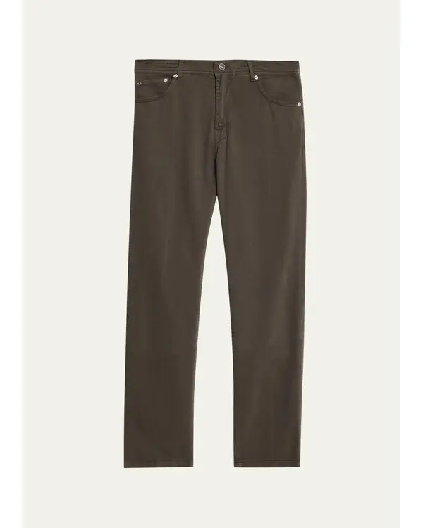 Kiton Cotton And Cashmere Stretch Slim Straight Five-pocket Pants