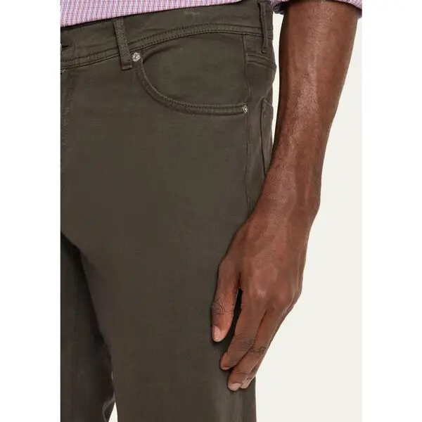 Kiton Cotton And Cashmere Stretch Slim Straight Five-pocket Pants