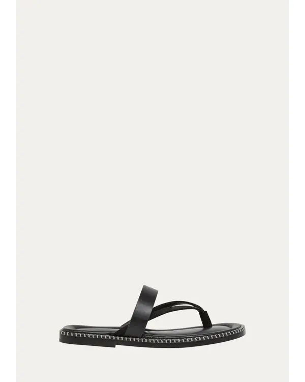 Dries Van Noten Thong Leather Sandals - Black