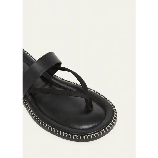 Dries Van Noten Thong Leather Sandals - Black