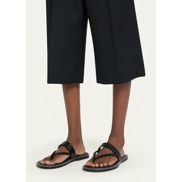 Dries Van Noten Thong Leather Sandals - Black