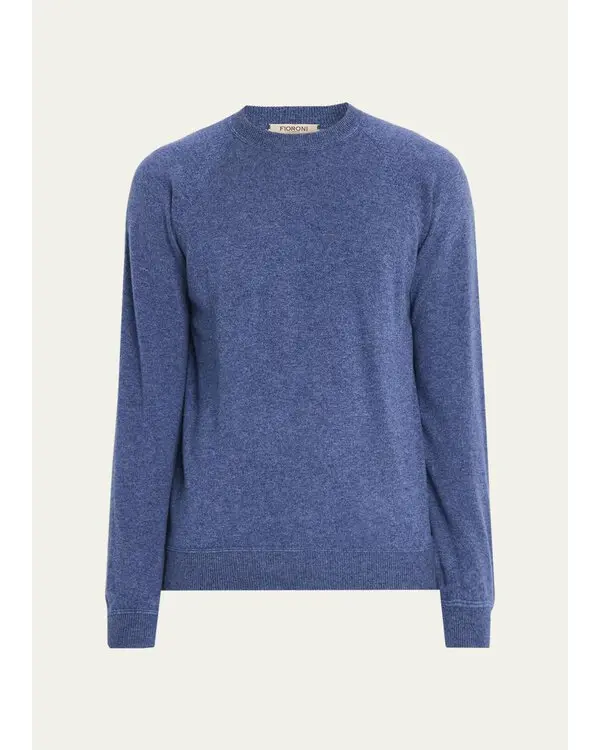 Fioroni Sweatshirt-style Cashmere Crewneck Sweater - Blue