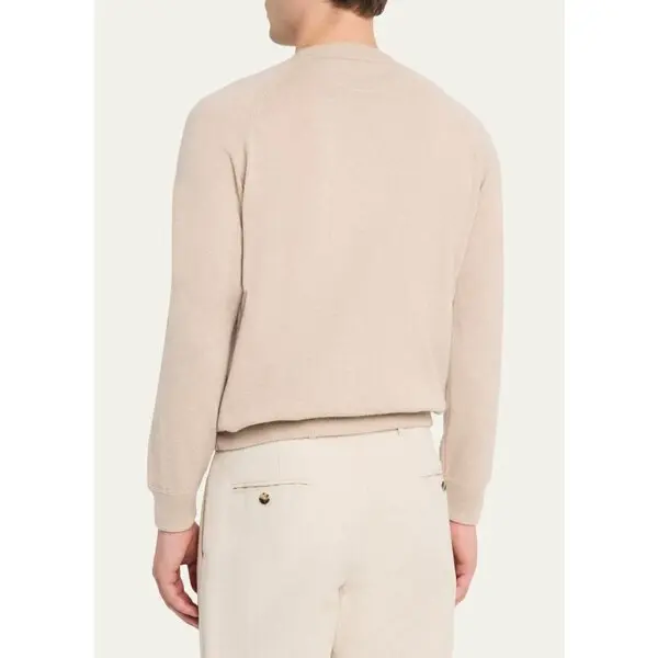 Fioroni Sweatshirt-style Cashmere Crewneck Sweater - Tan