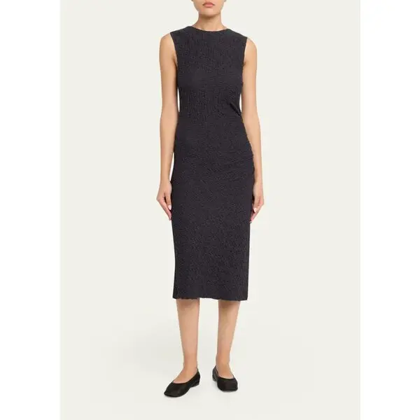 Vince Sleeveless Gathered-waist Dress