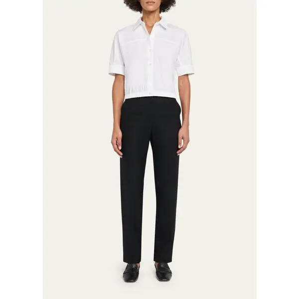 Theory Short-sleeve Button-front Shirt - White