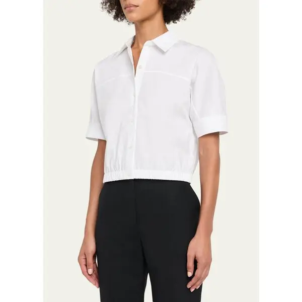 Theory Short-sleeve Button-front Shirt - White