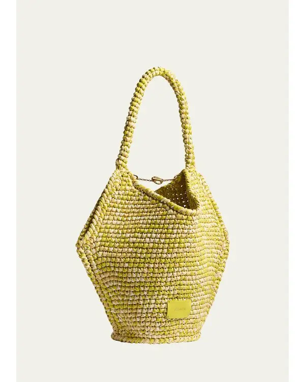 Khaite Lotus Mini Raffia Top-handle Bag - Citron